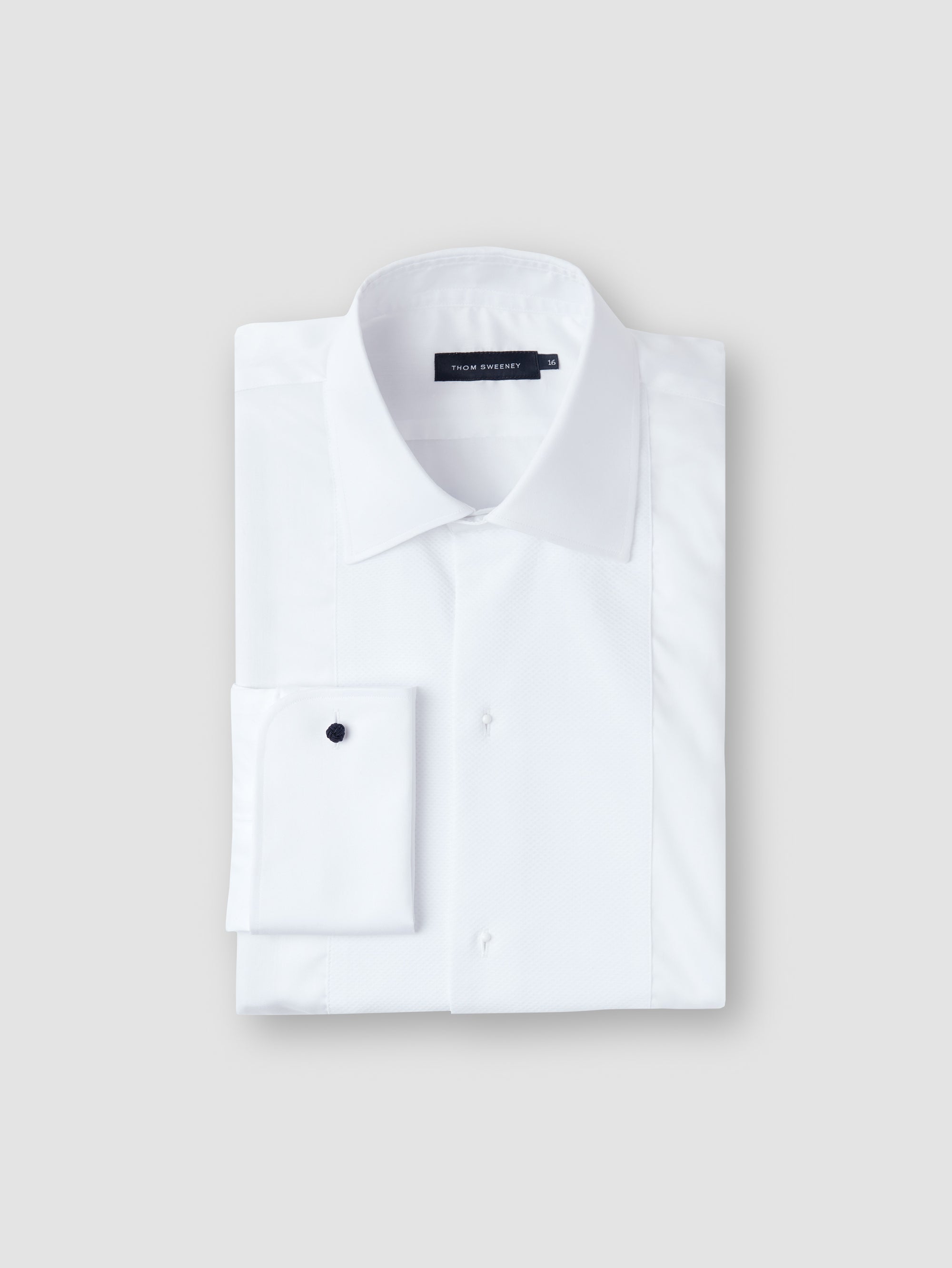 Men's White Marcella Bib Front Cotton Formal Shirt – Thom Sweeney